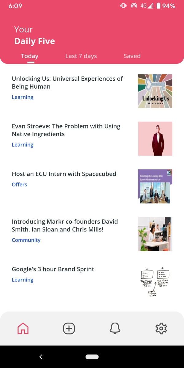 How do I post content to the Daily Five? (Smartphone App)